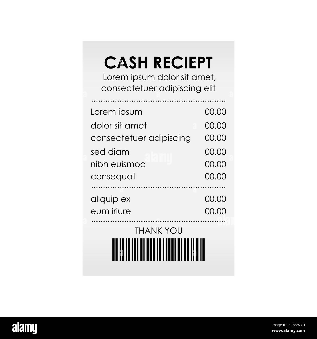 Receipt icon on white Cut Out Stock Images & Pictures - Alamy