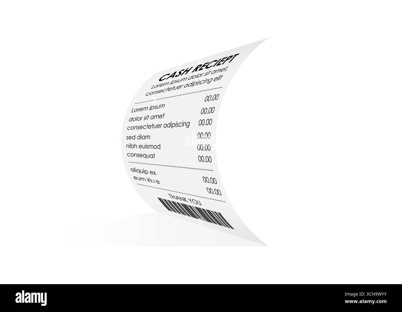 Cash Receipt or Shop Receipt. Vector Illustration Isolated on White ...