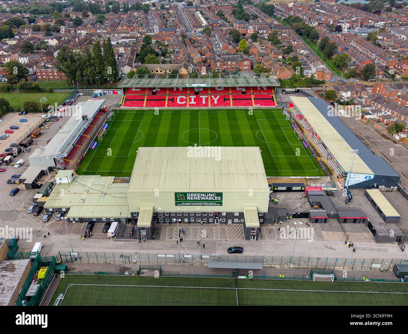 Lincoln, UK. 20th Sep, 2025. General aerial view of the Sincil Bank ...