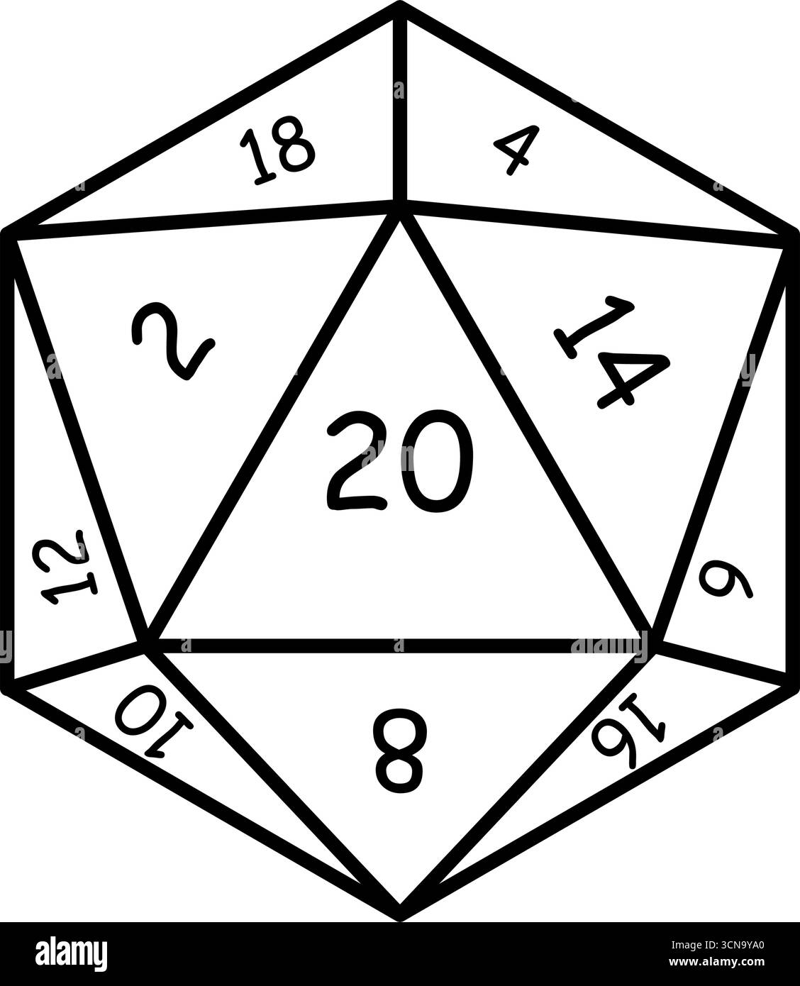D20 dice isolated Black and White Stock Photos & Images - Alamy