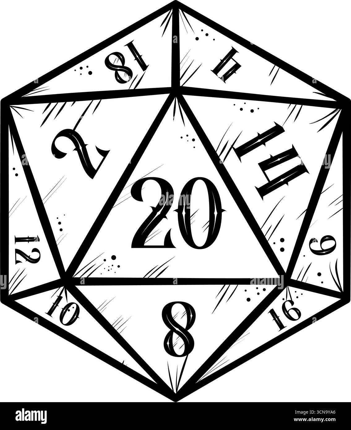 Dice d20 Black and White Stock Photos & Images - Alamy