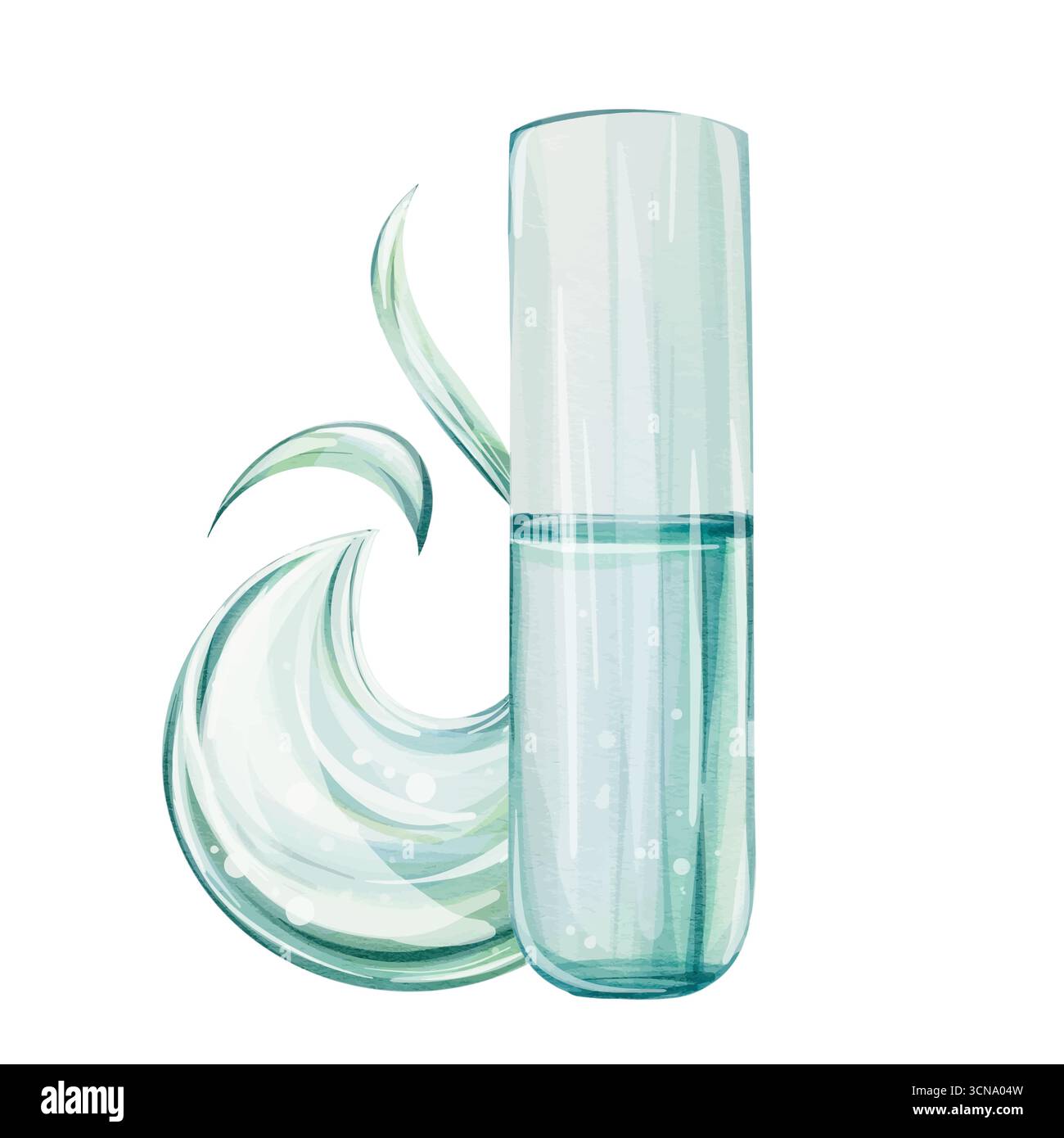Watercolor beaker tube for cosmetic science. Laboratory medicine ...