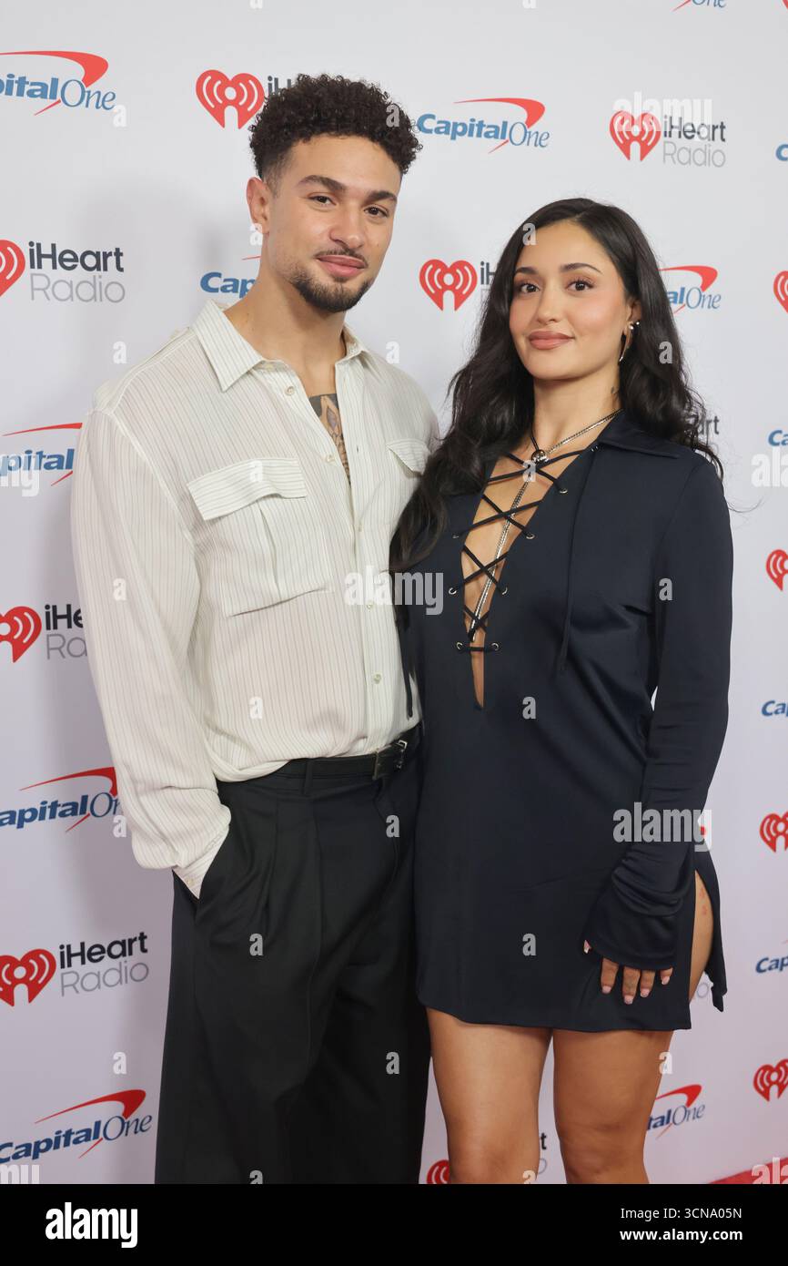 Miguel Harichi and Leah Ketab attend the 2025 iHeartRadio Music ...