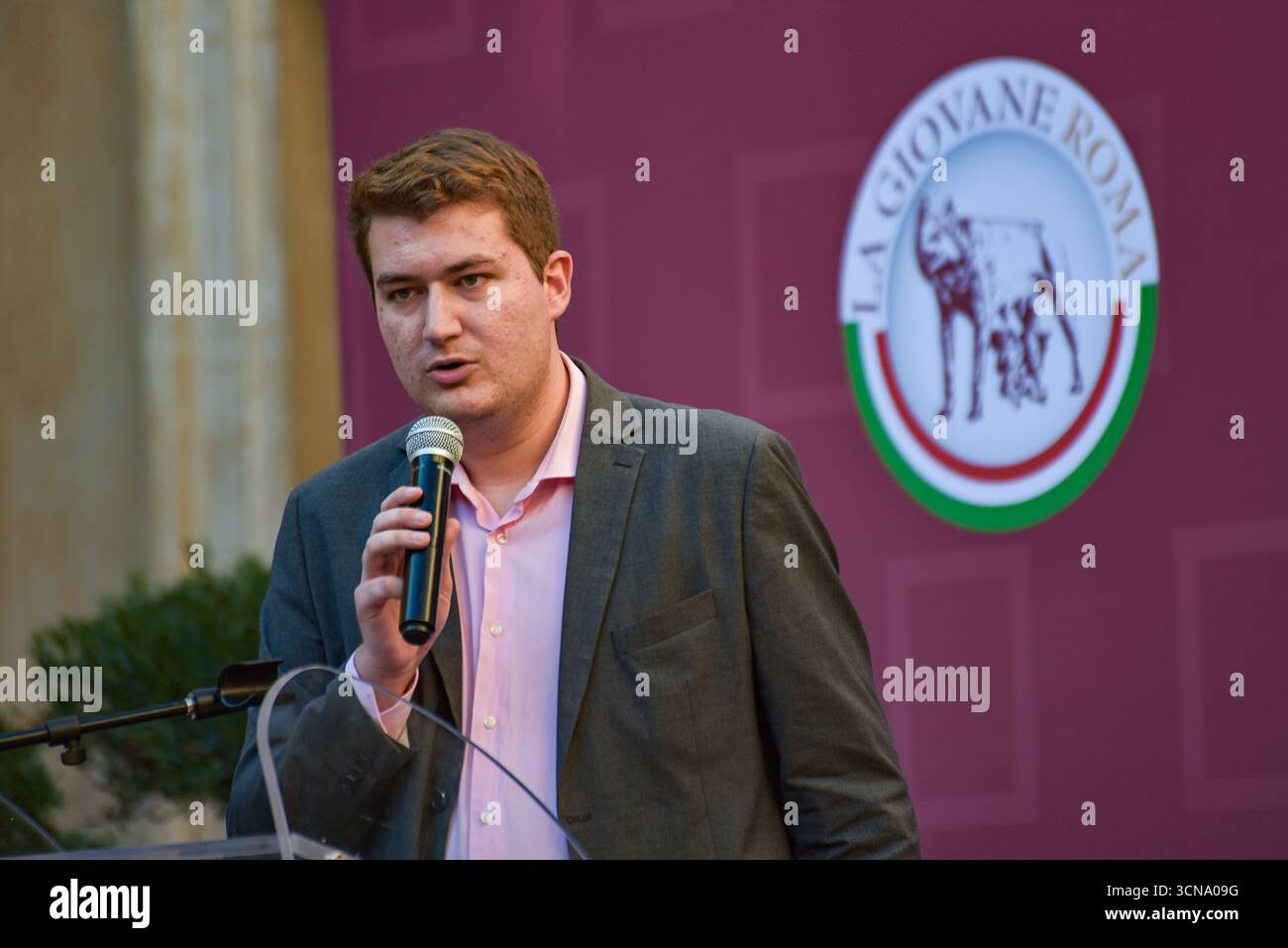 Matteo Hallissey speaks on stage during the third edition of “60 under ...