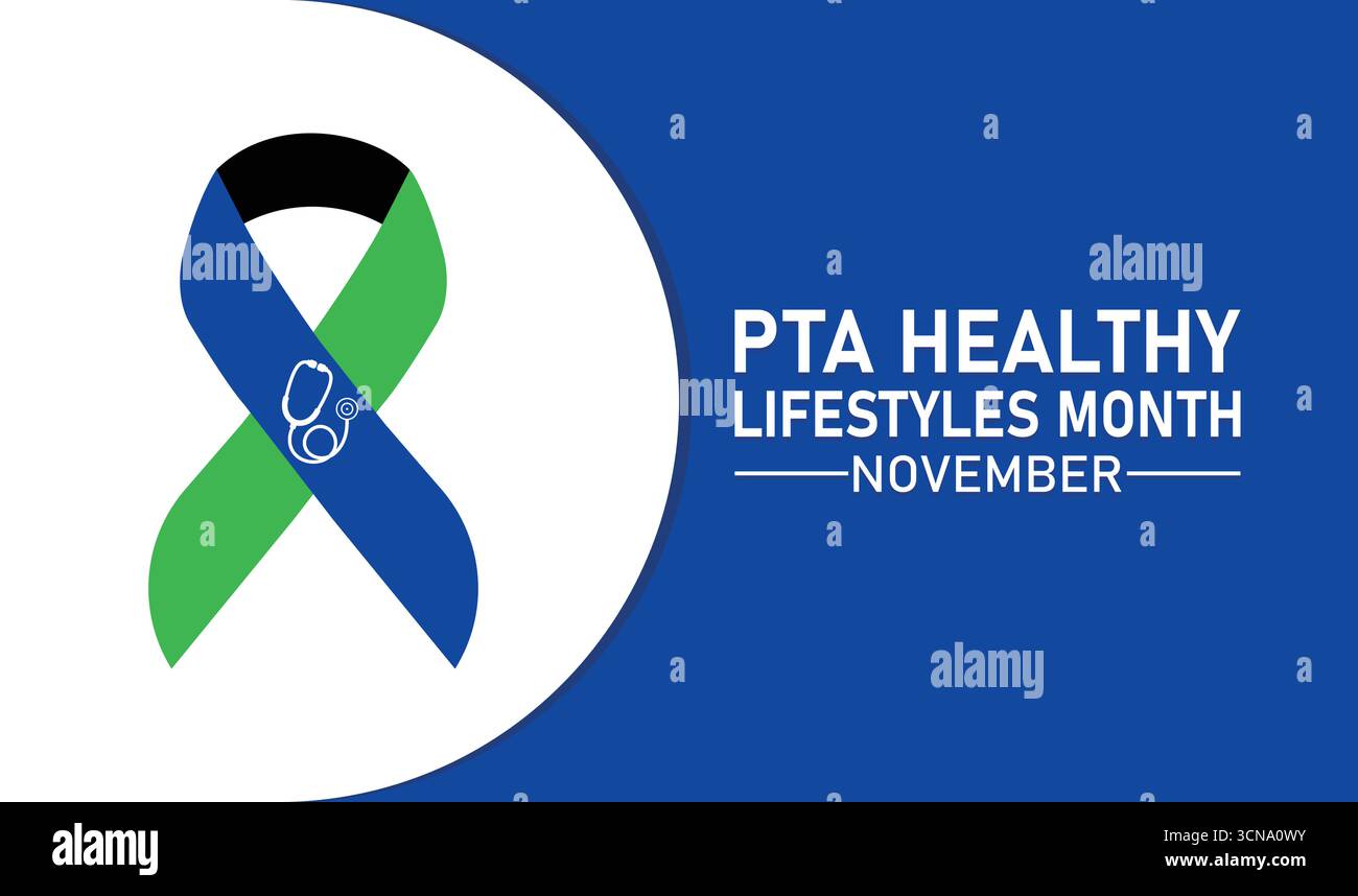 PTA Healthy Lifestyles Month November. Background, poster, postcard ...