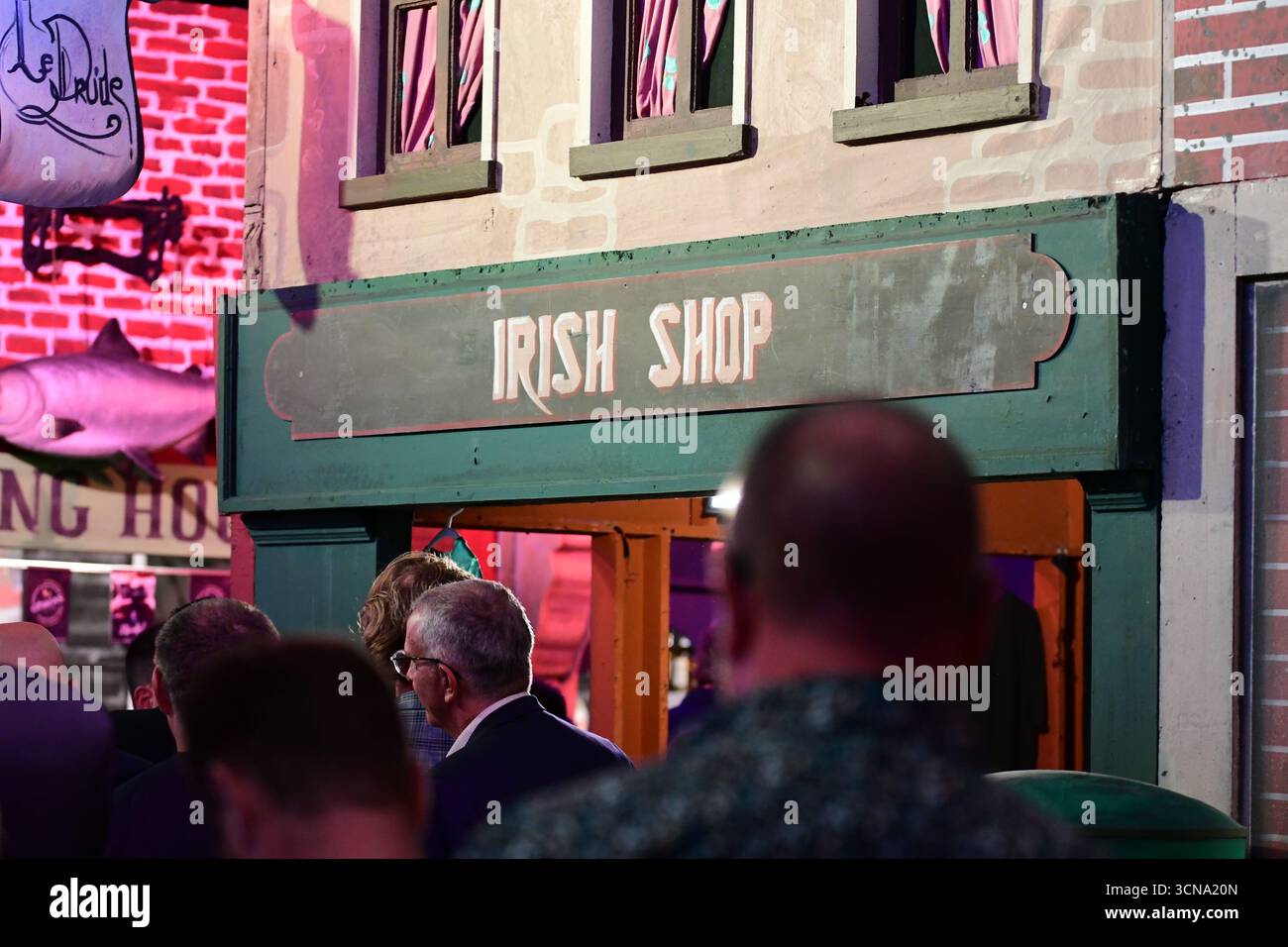 An Irish Shop seen at the Saint Etienne fair. Exhibitor booth at the Saint Etienne Fair. The ...