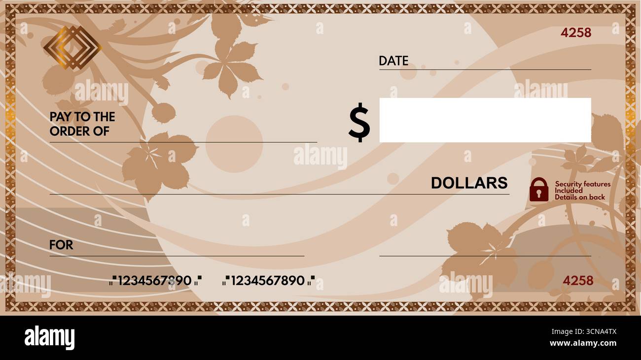 Blank personal check template, vector illustratio Stock Vector Image ...