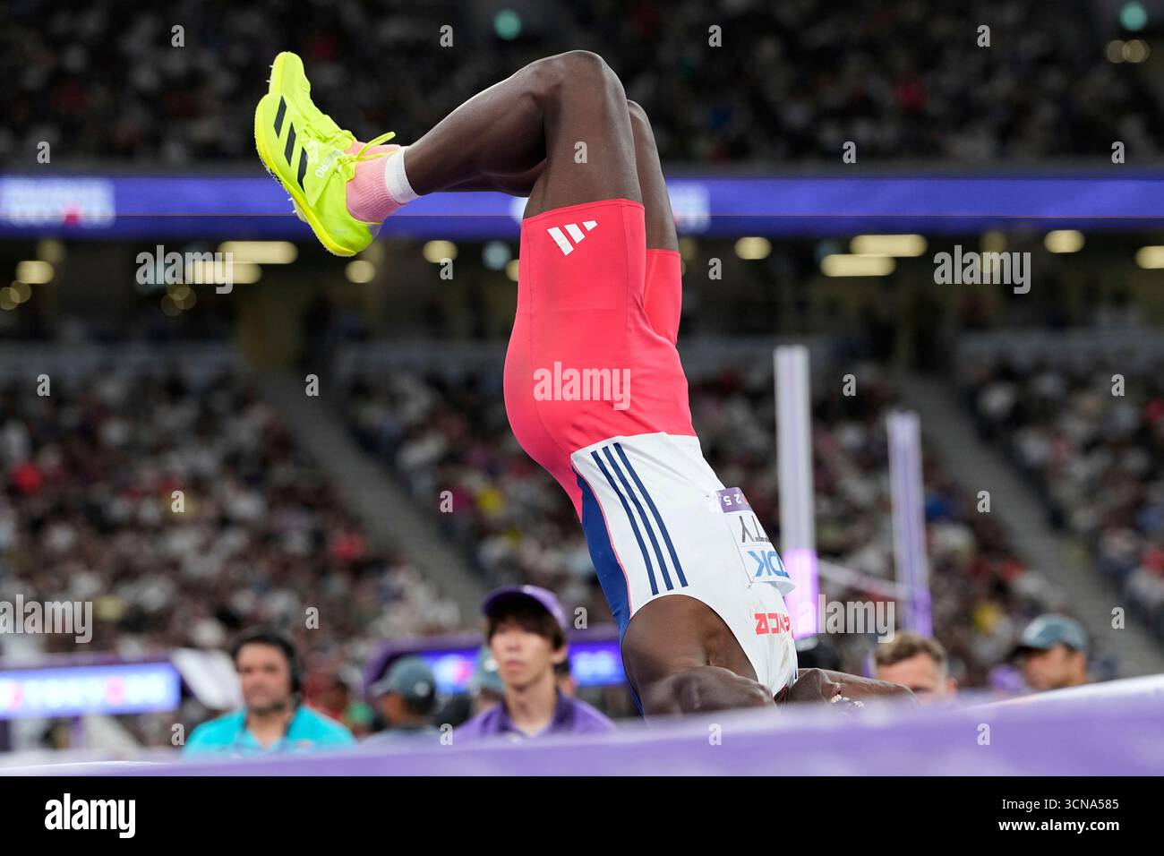 France's Makenson Gletty competes in the decathlon high jump at the ...