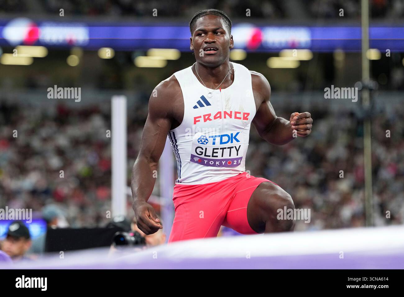 France's Makenson Gletty competes in the decathlon high jump at the ...