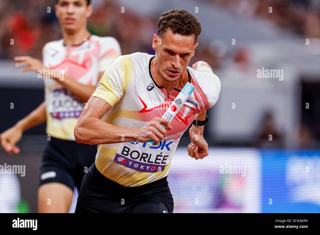 Dylan Borlée of Belgium during the Men's 4x400 Metres Relay during ...