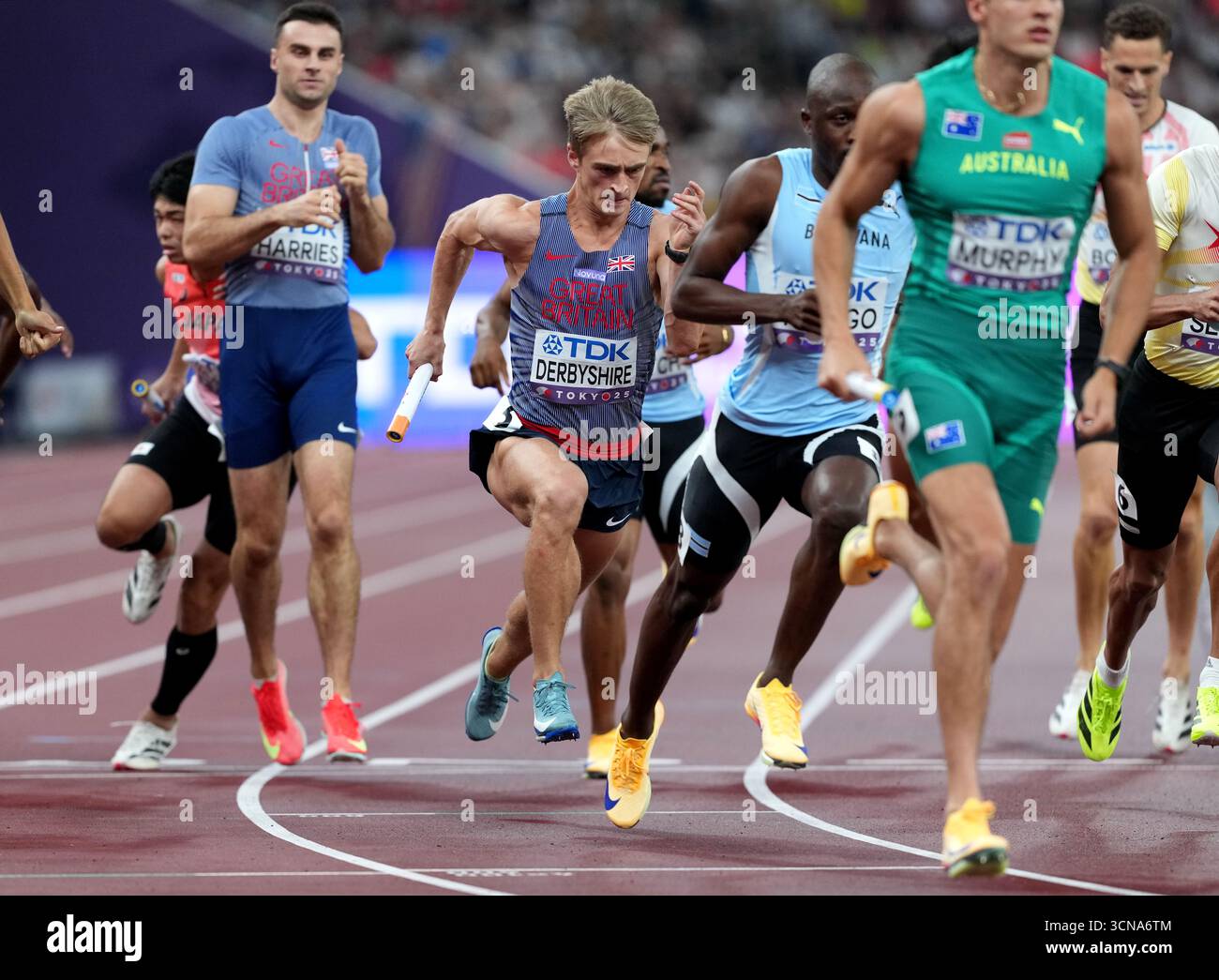 Great Britain's Seamus Derbyshire during the Men's 4x400 Metres Relay ...