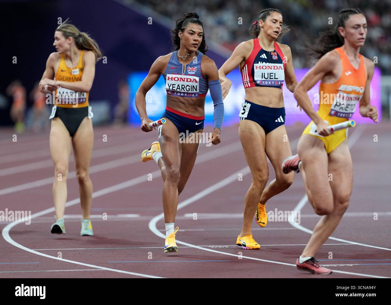 Great Britain's Nicole Yeargin during the Women's 4x400 Metres Relay on ...