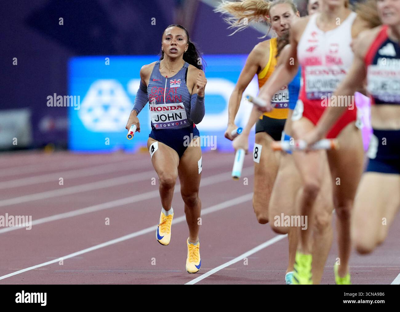 Great Britain's Yemi Mary John finishing the Women's 4x400 Metres Relay ...
