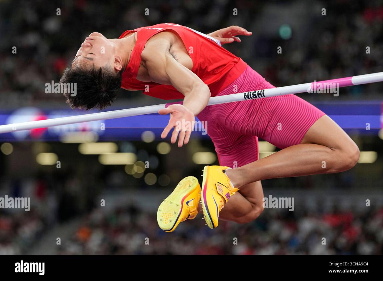 China's Fei Xiang competes in the decathlon high jump at the World ...