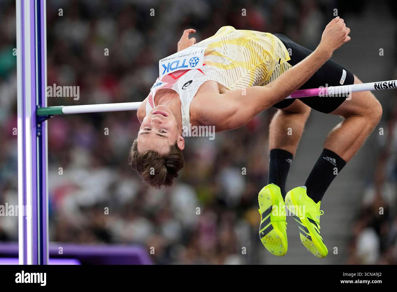 Belgium's Jente Hauttekeete competes in the decathlon high jump at the ...