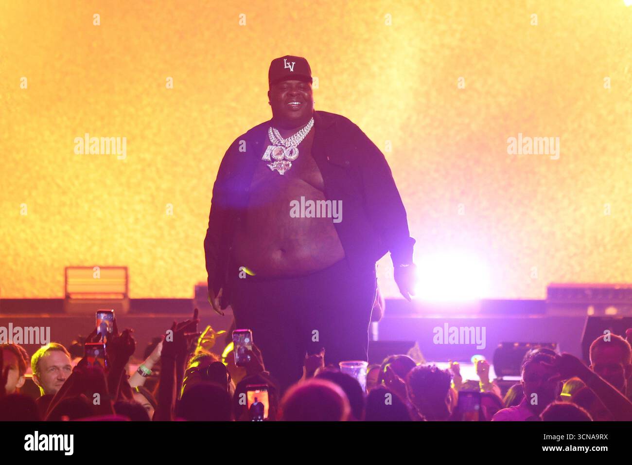 BigXthaPlug performs on stage during the iHeartRadio Music Festival ...