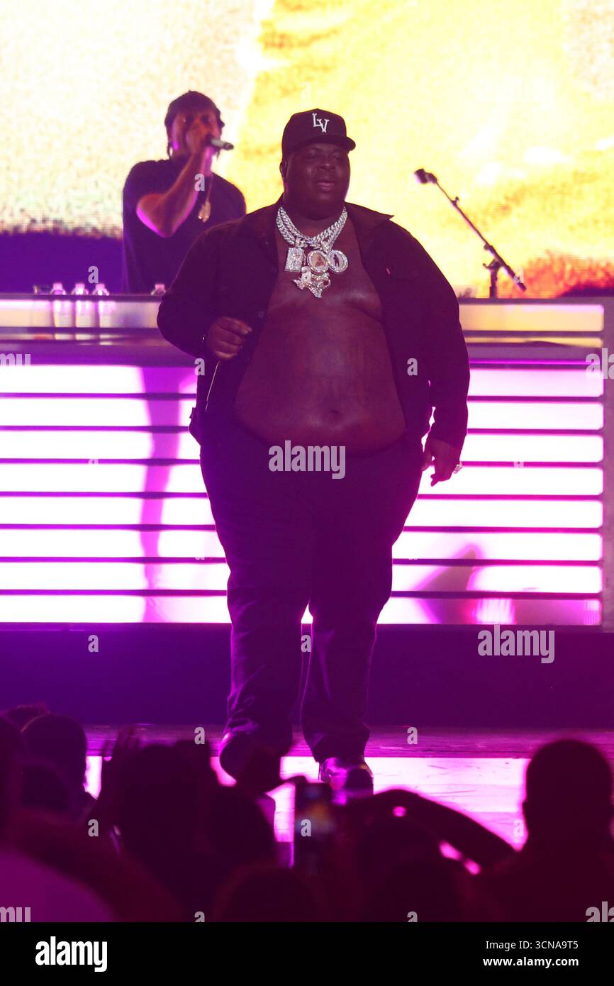 Rapper BigXthaPlug performs on stage during the iHeartRadio Music ...