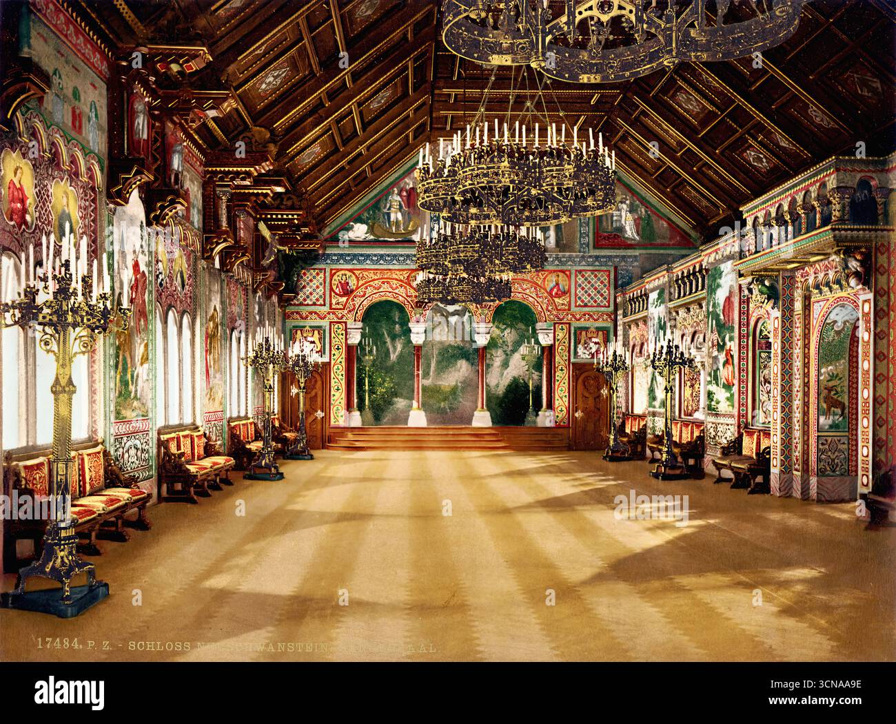 Singers' hall (music room), Neuschwanstein Castle, Upper Bavaria ...