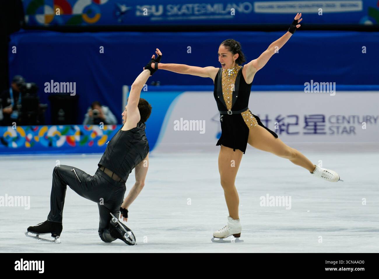 Camille Kovalev and Pavel Kovalev of France perform during the Pairs ...