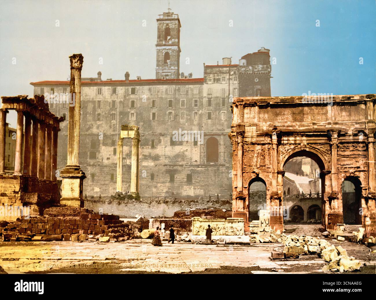 Temple of Saturn and Triumphal Arch of Septimus Severus, Rome, Italy ...