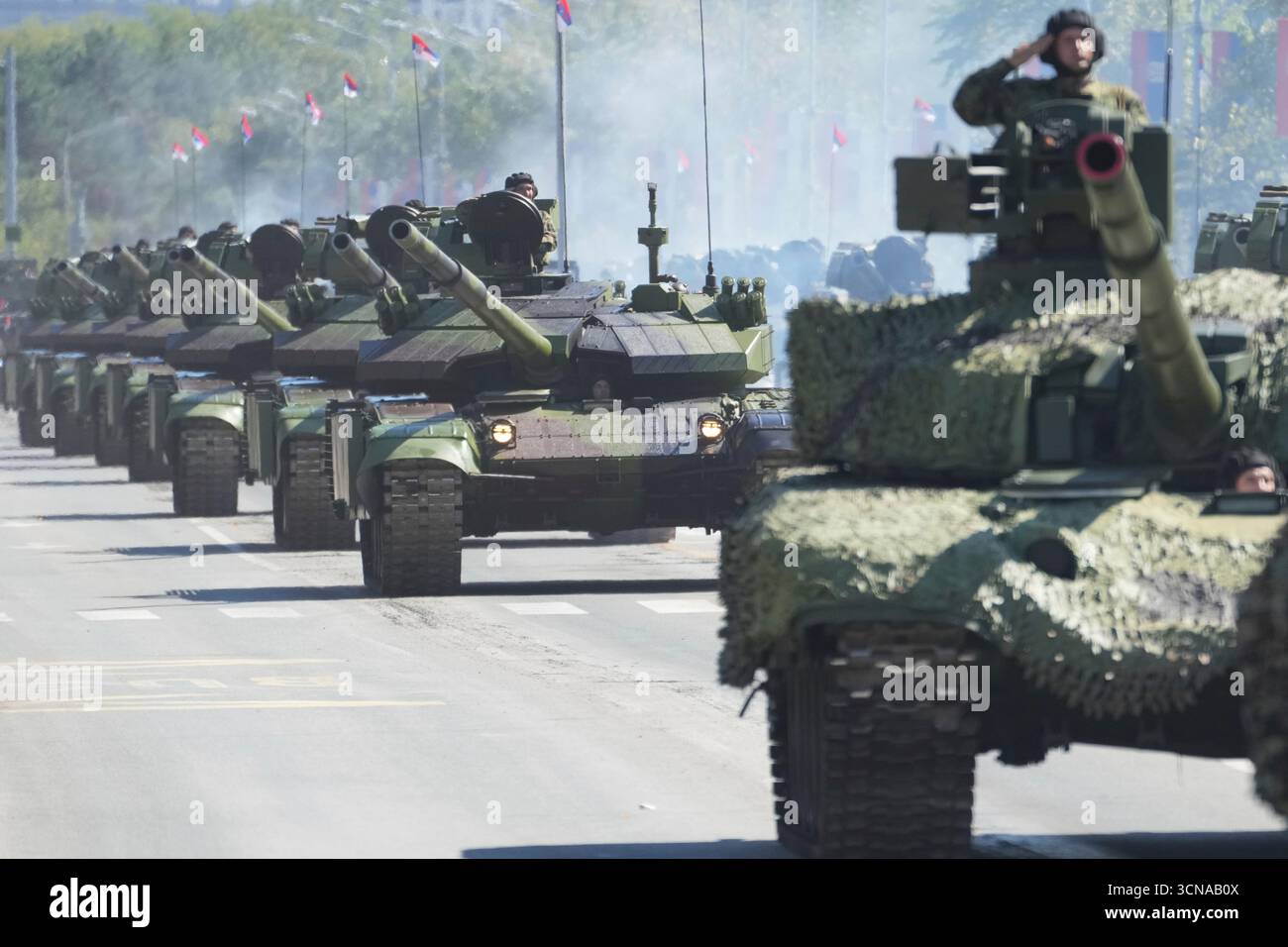 Serbian Army soldiers perform during a military parade in Belgrade ...