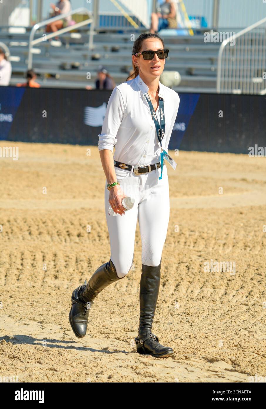 Jessica Springsteen walks the course during the Longines Global ...