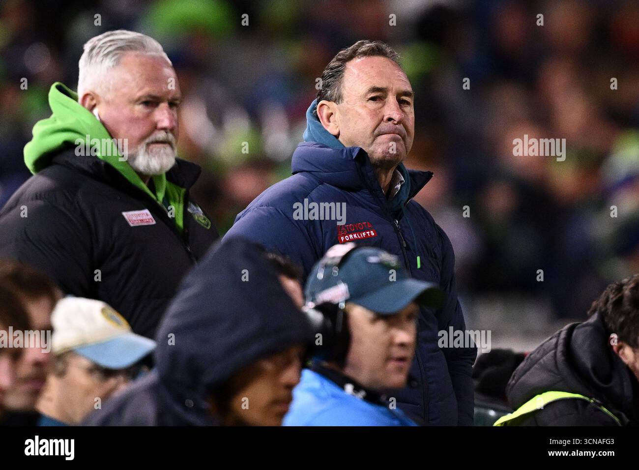 Raiders coach Ricky Stuart reacts during the NRL Semi-Final match ...