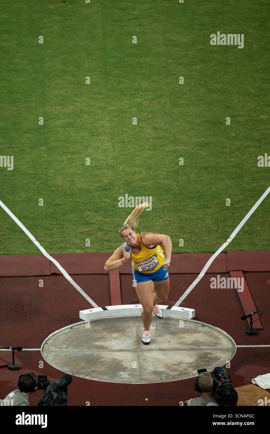 250920 Fanny Roos of Sweden competes in women's shot put final during ...