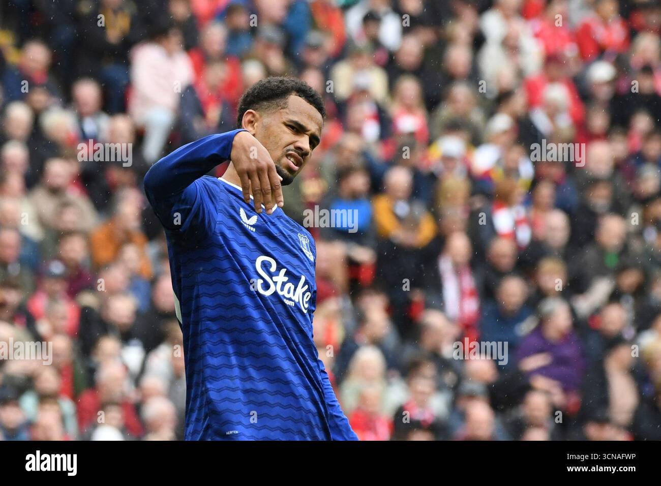 Everton's Iliman Ndiaye reacts during the English Premier League soccer ...