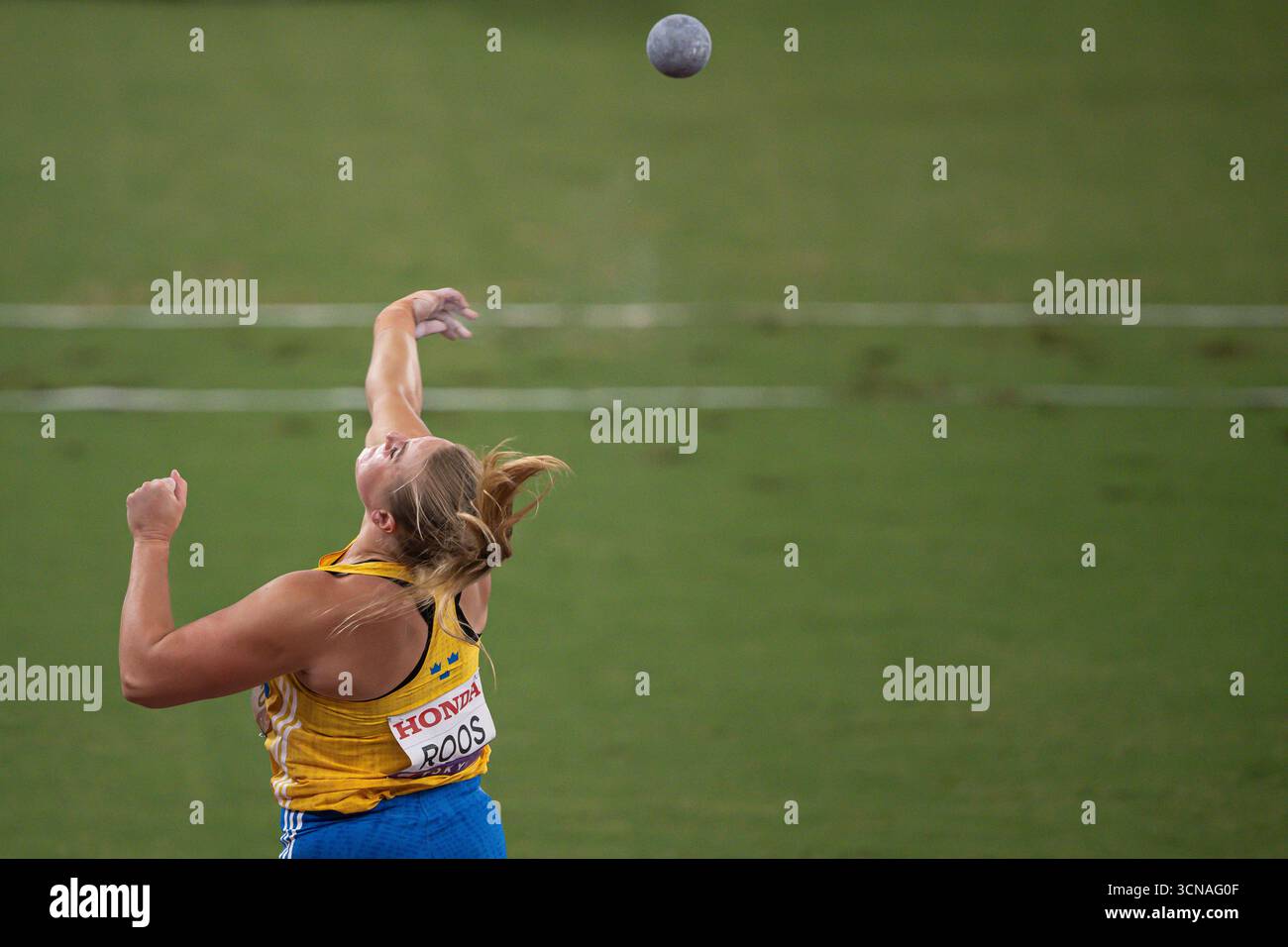 250920 Fanny Roos of Sweden competes in women's shot put final during ...