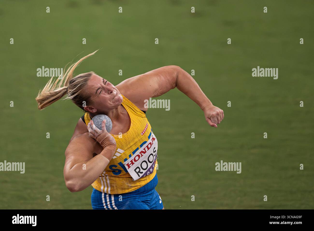 250920 Fanny Roos of Sweden competes in women's shot put final during ...