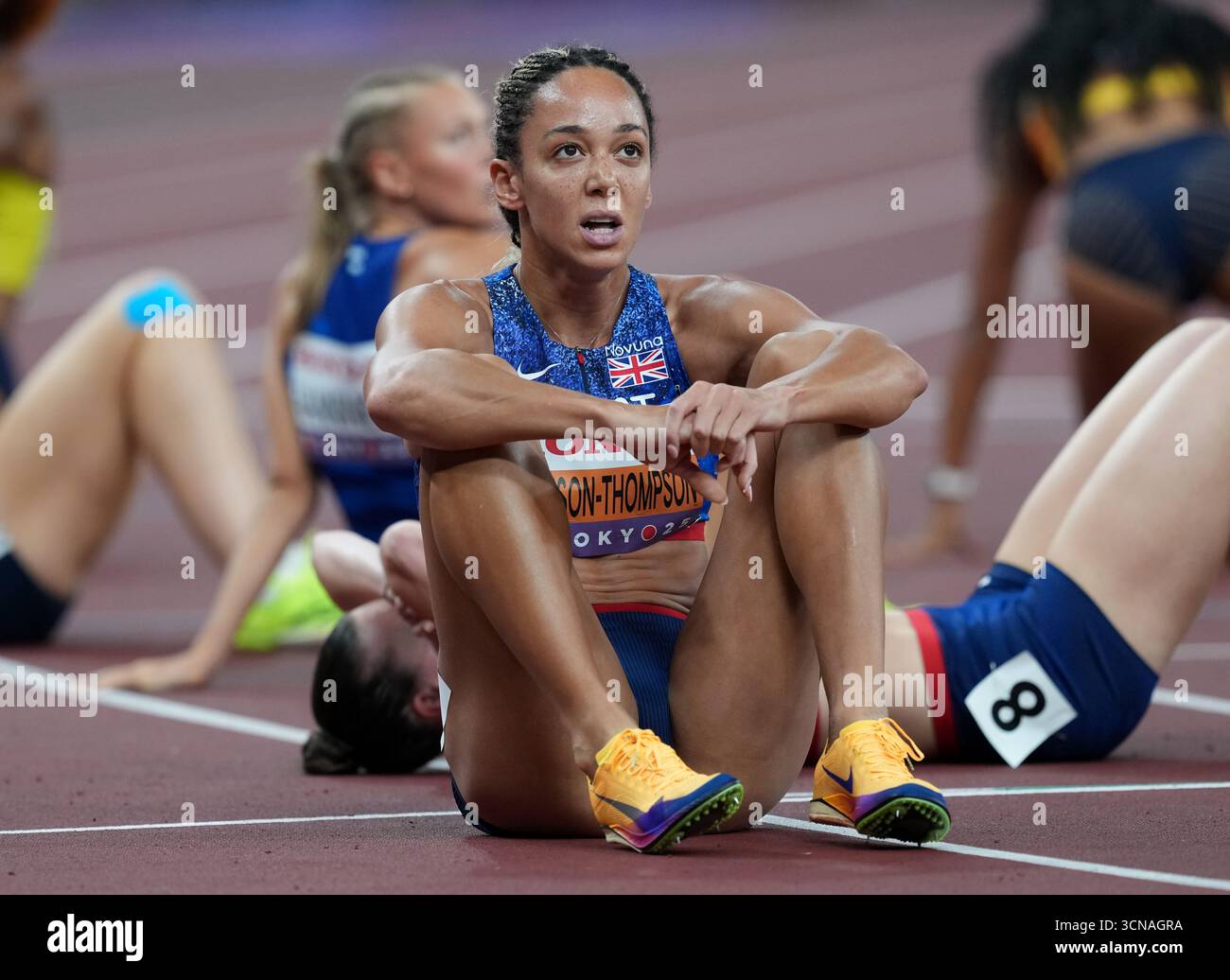 Great Britain's Katarina Johnson-Thompson after finishing the Women's ...