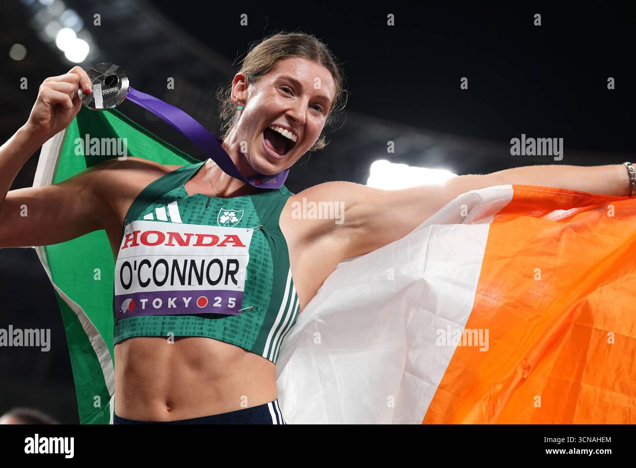 Ireland's Kate O'Connor celebrates after winning the silver medal for ...