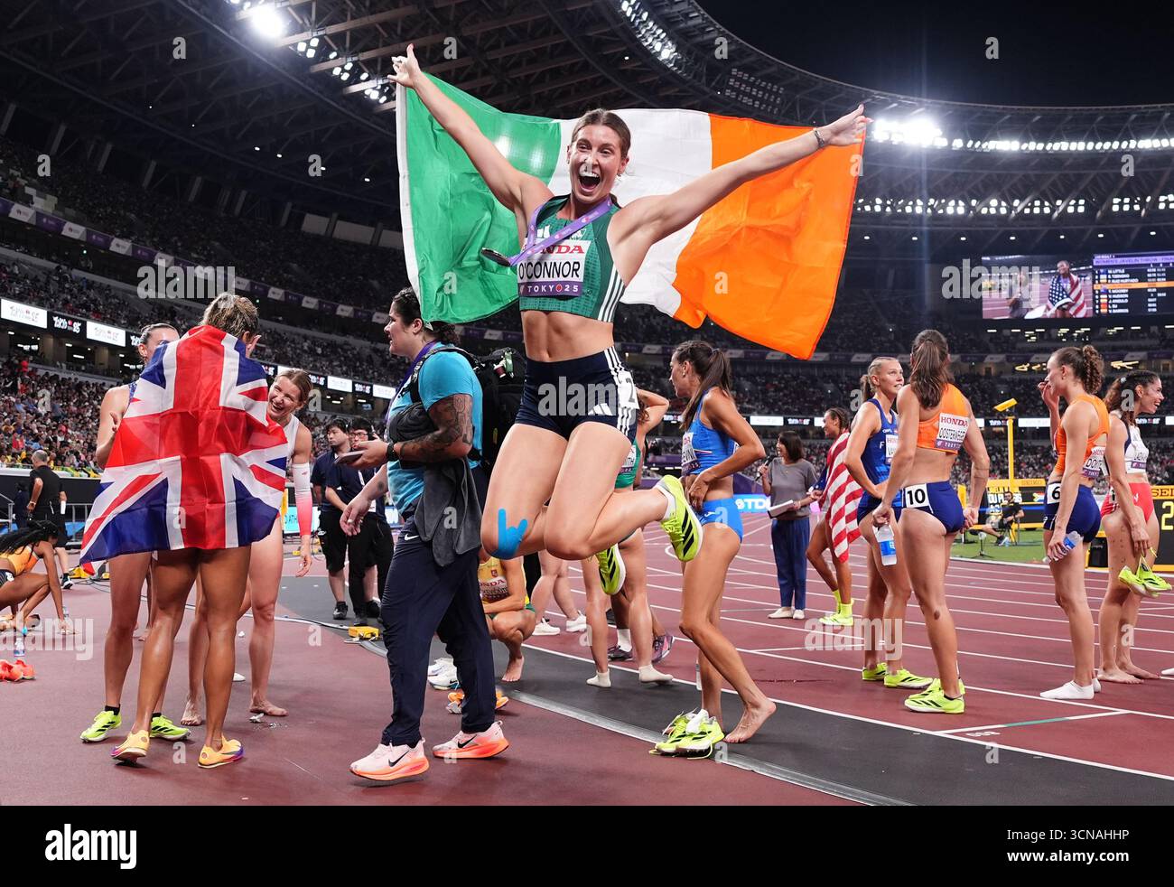 Ireland's Kate O'Connor celebrates after winning the silver medal for ...