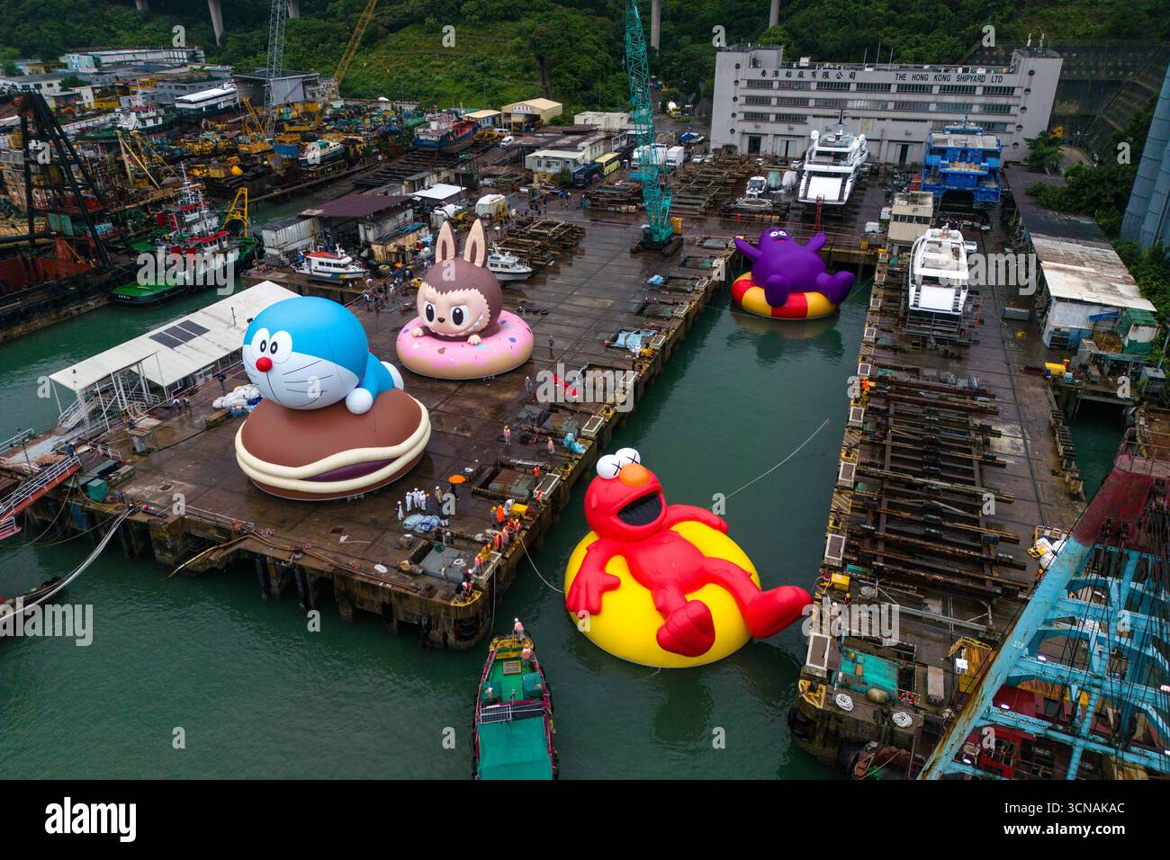 Hong Kong Water Parade at Victoria Harbor Media Event An aerial ...