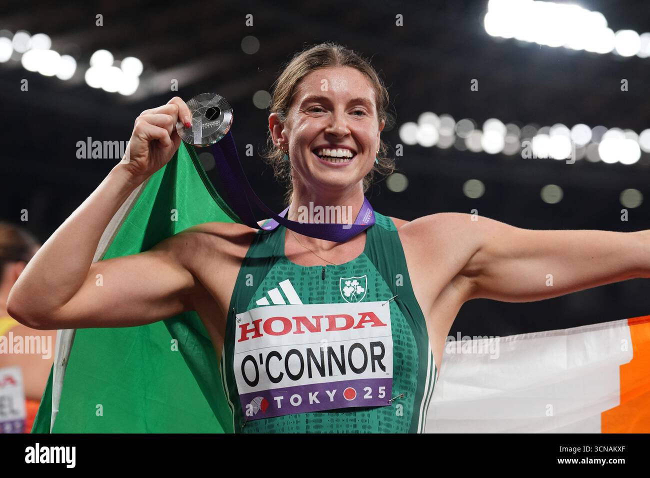 Ireland's Kate O'Connor celebrates after winning the silver medal for ...