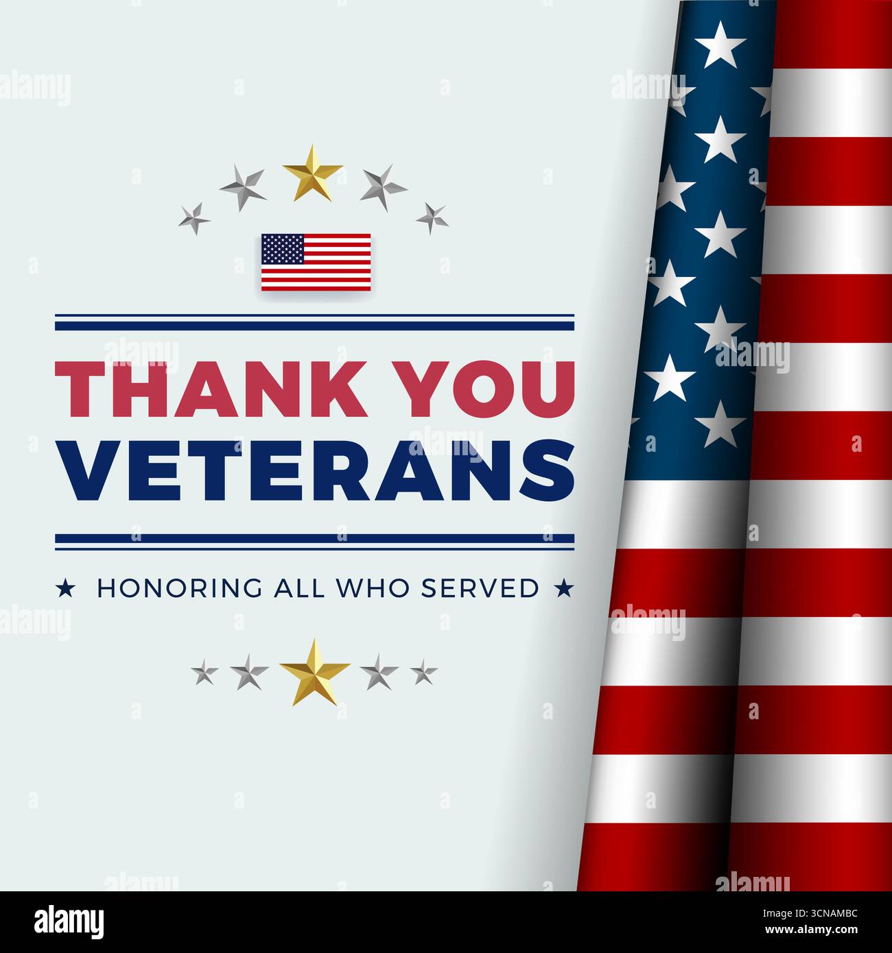 Thank you Veterans square banner for US Veterans Day - vector ...