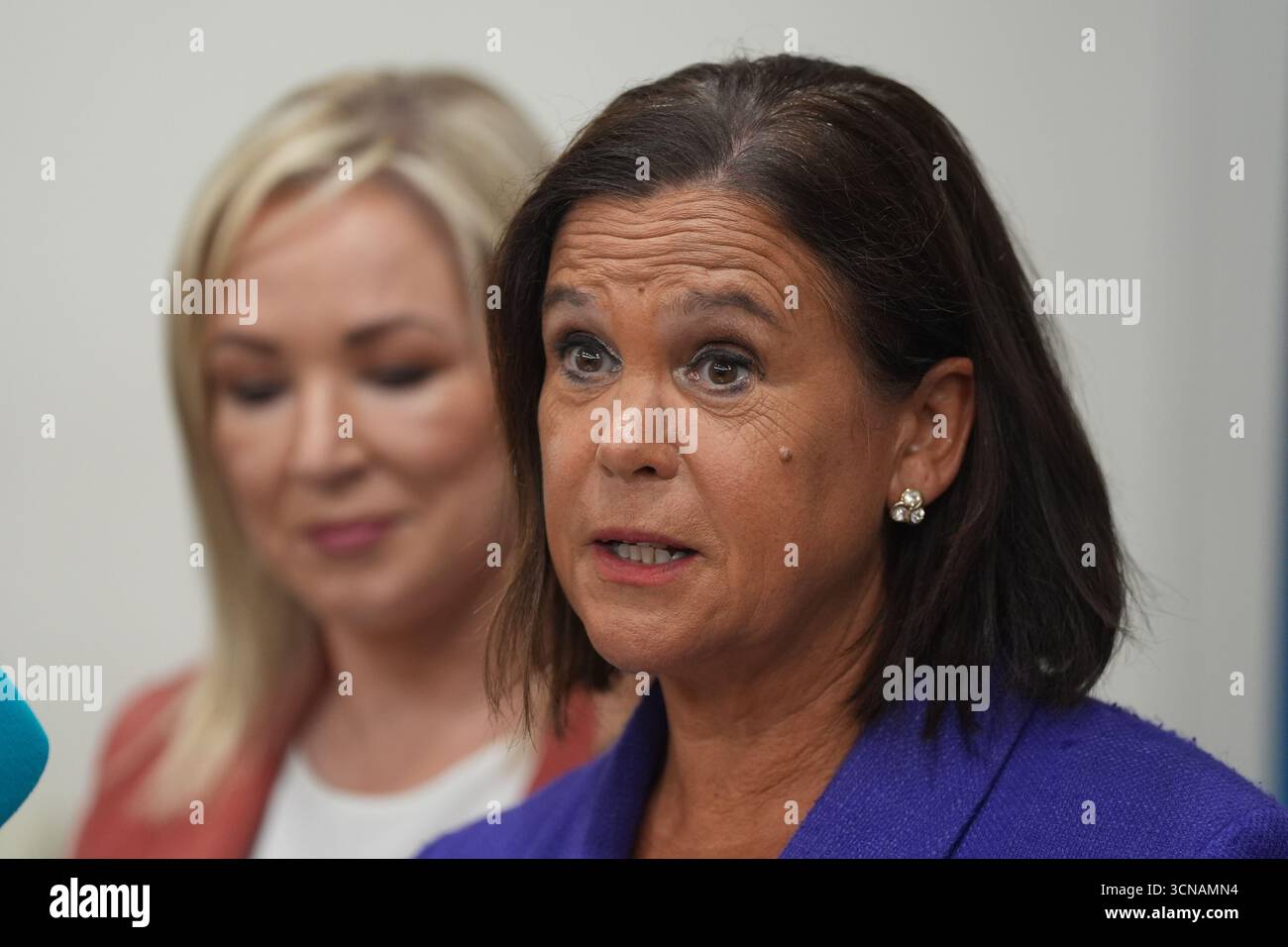 Sinn Fein party president Mary Lou McDonald (right), and vice president ...