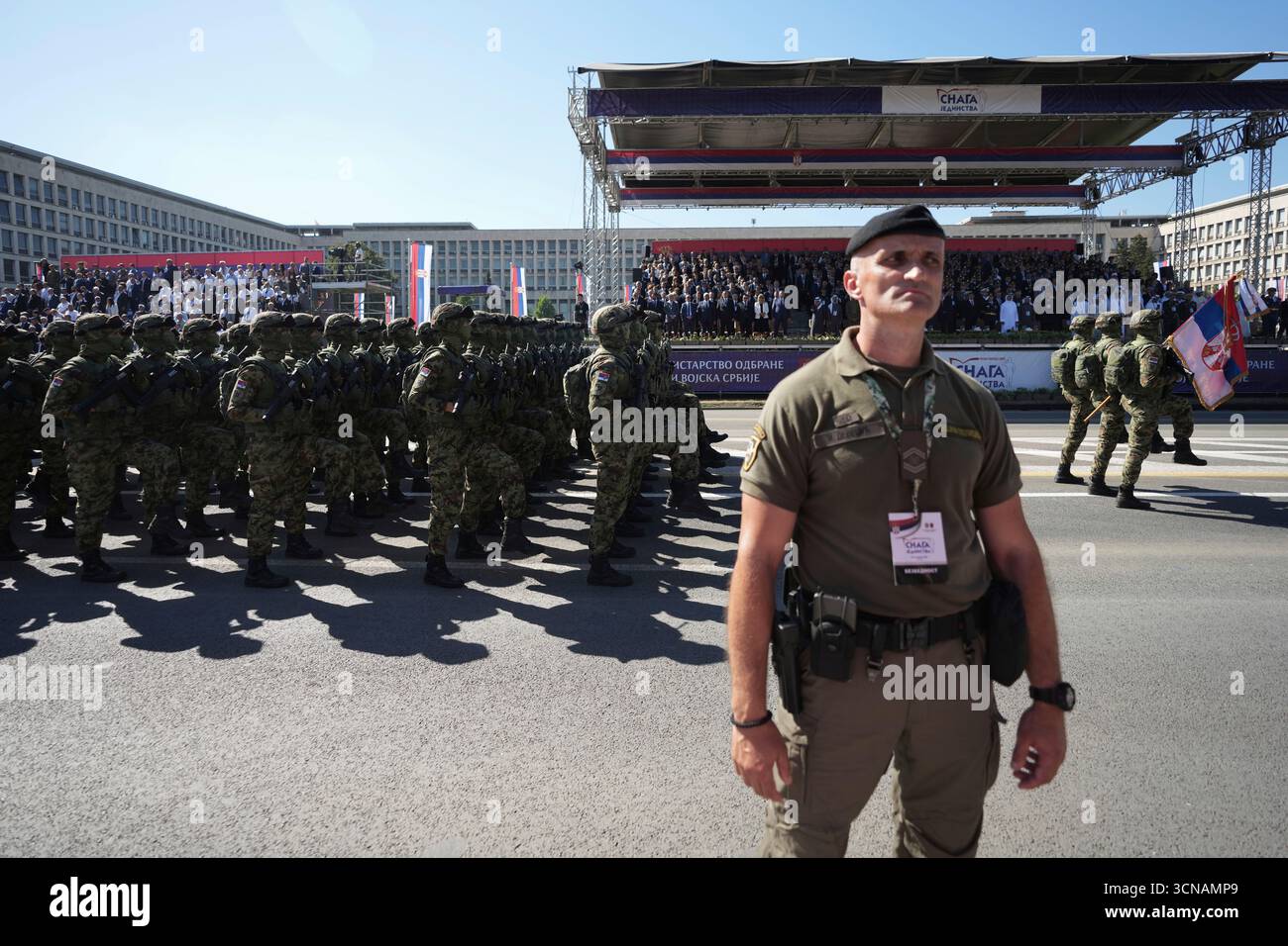 Serbian Army soldiers perform during a military parade in Belgrade ...