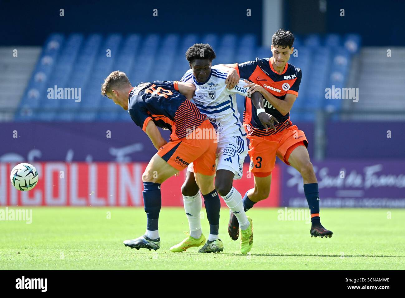 25 Ayman AIKI (scb) - 03 Naoufel EL HANNACH (mhsc) during the Ligue 2 BKT match between ...