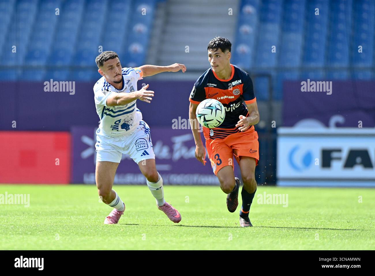 05 Zakaria ARISS (scb) - 03 Naoufel EL HANNACH (mhsc) during the Ligue ...