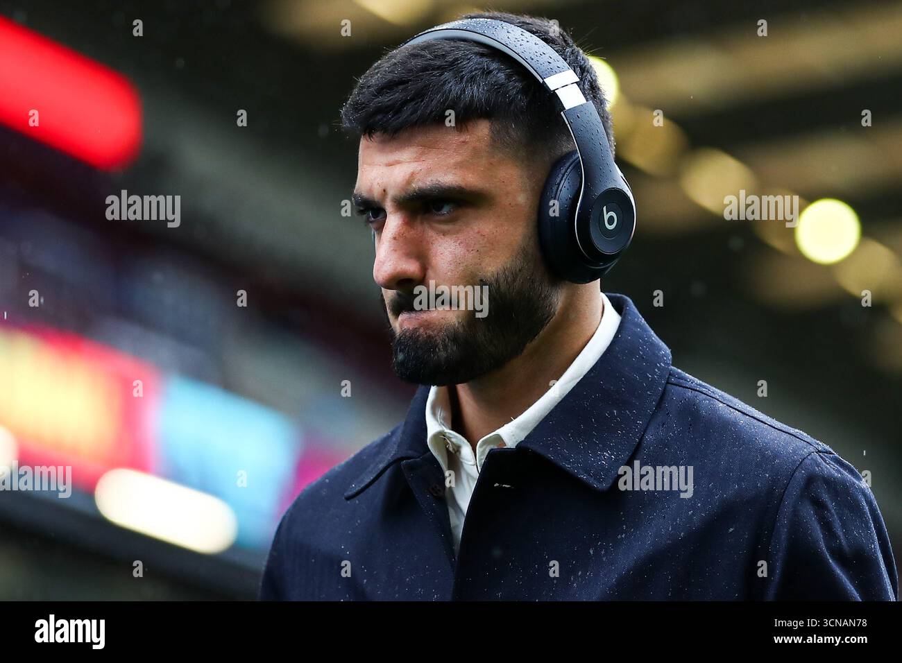 Armando Broja of Burnley arrives at stadium ahead of the Premier League ...