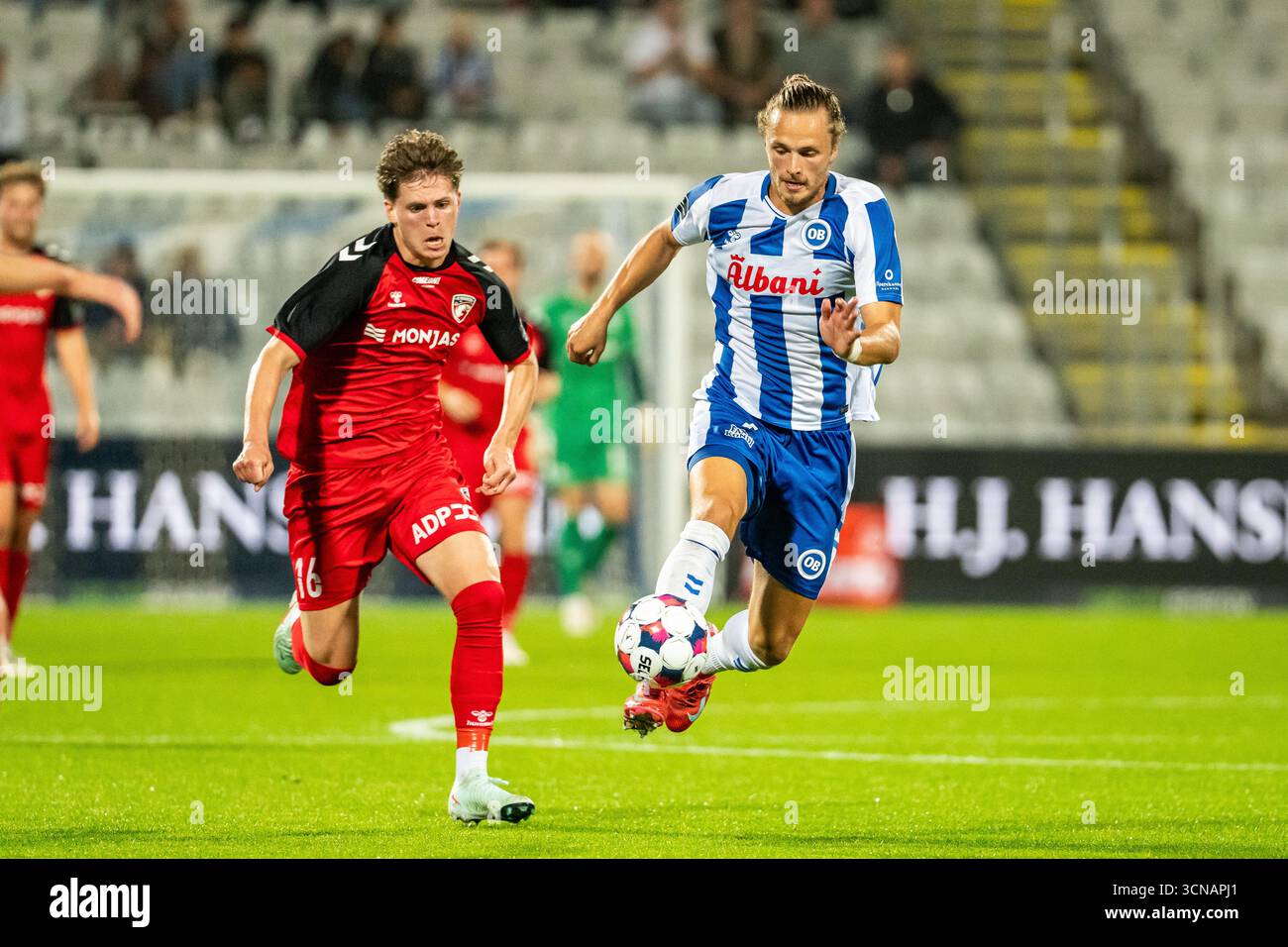 Odense, Denmark. 19th, September 2025. Fiete Arp (7) of Odense BK seen ...