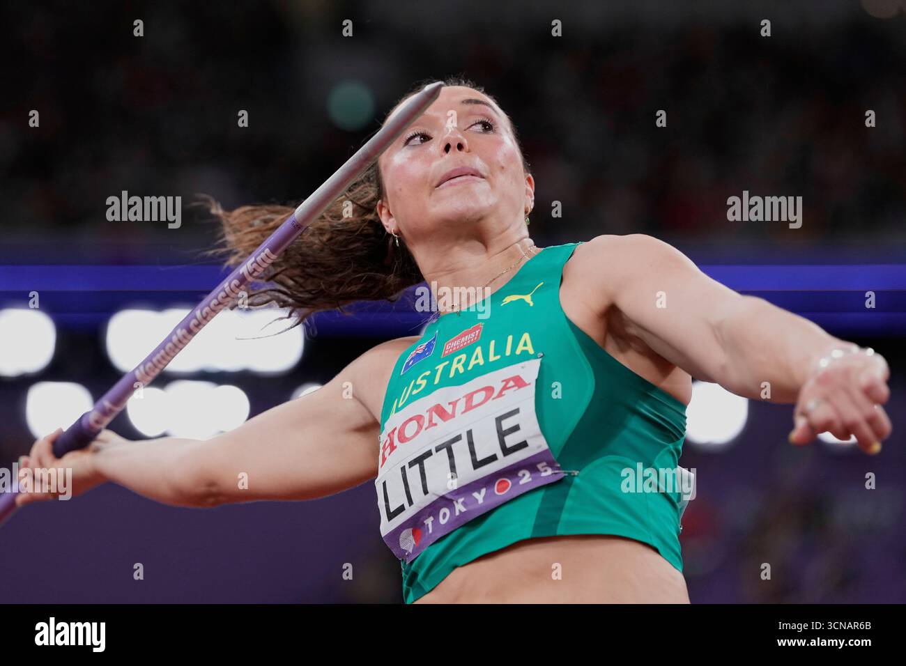 Australia's Mackenzie Little competes in the women's javelin throw ...