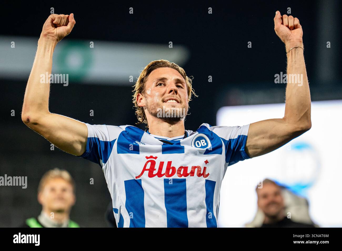 Odense, Denmark. 19th, September 2025. Jona Niemiec of Odense BK seen ...