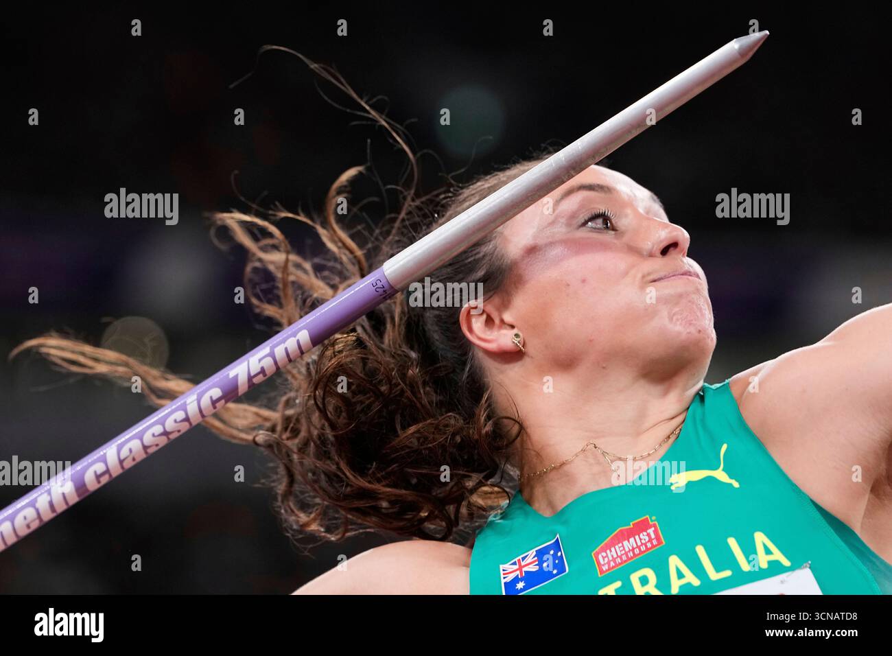Australia's Mackenzie Little competes in the women's javelin throw ...