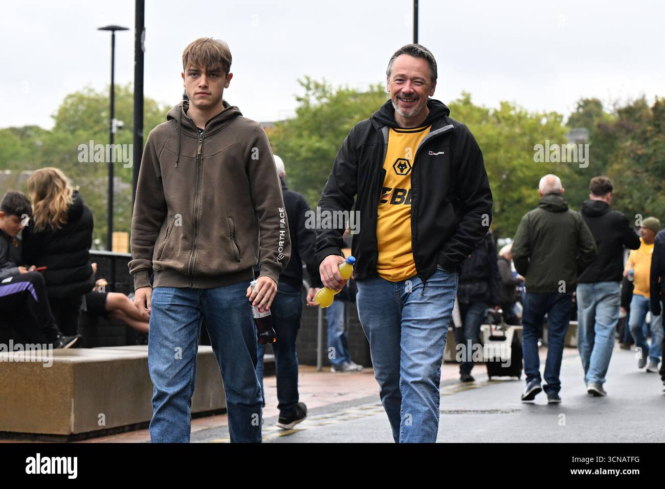 Wolverhampton Wanderers fans arrive before the Premier League match at ...