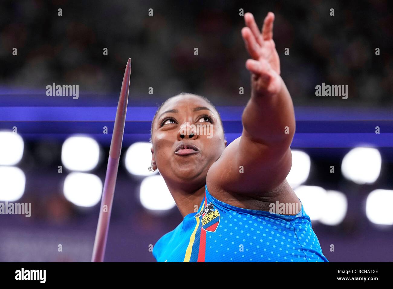 Ecuador's Juleisy Angulo competes in the women's javelin throw final at ...