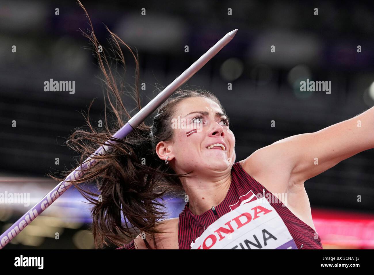 Latvia's Anete Sietina competes in the women's javelin throw final at ...