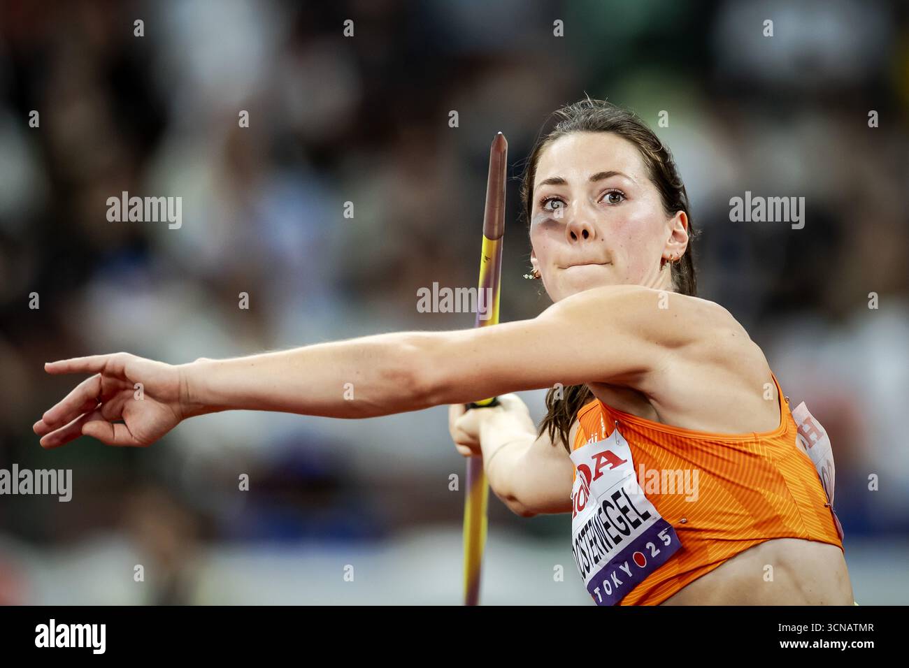 TOKYO - Emma Oosterwegel in the javelin throw of the heptathlon at the ...
